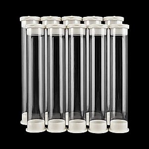 10 PCS Clear Plastic Tube Bead Containers,Transparent Plastic Empty Storage Tube Bead Container Set Organizer Boxes with Lid Test Bottles Clear Embellishment Storage Tubes for Crafts Storage Projects