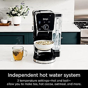 Ninja CFP301 DualBrew Pro Specialty 12-Cup Drip Maker with Glass Carafe, Single-Serve for Coffee Pods or Grounds, with 4 Brew Styles, Frother & Separate Hot Water System, Black (Renewed)