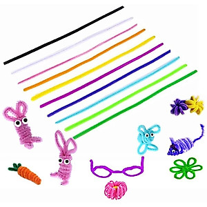 450 Pcs Pipe Cleaners, Which Includes 100Pcs Pipe Cleaners Craft,150Pcs Googly Eyes Self Adhesive and 200Pcs Pompoms for Arts and Crafts for Kids Ages 8-12