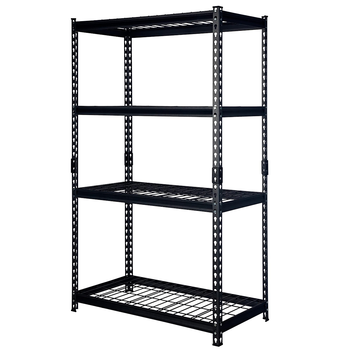 Pachira 36" W x 18" D x 60" H Adjustable Height 4-Shelf Steel Shelving Unit Utility Organizer Rack for Home, Office, and Warehouse, Black