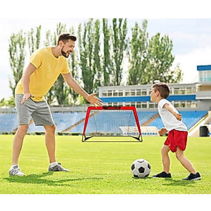 L RUNNZER Kids Soccer Goal, Pop Up Soccer Goal Net for Backyard, Set of 2 with Portable Carrying Case