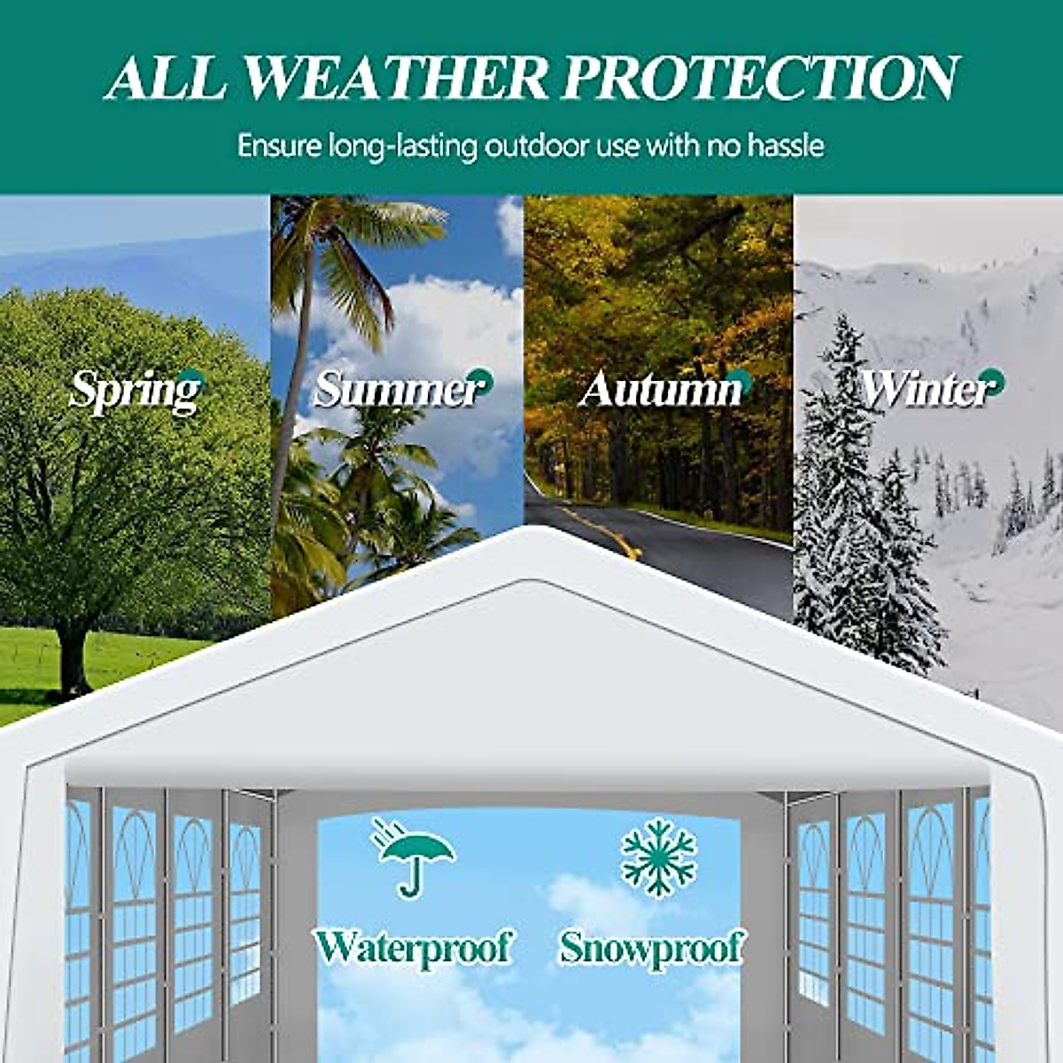 GARTOO 20' x 40' Canopy Party Tent & Carport - Heavy Duty Outdoor Wedding Gazebo with 4 Sand Bags, Event Shelter Canopy for Outdoor Event, Wedding, Birthday Party