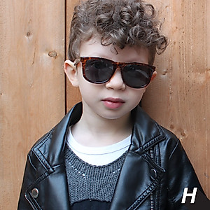 Hipsterkid Sunglasses for Kids Toddler Polarized Sunglasses Shatter-Resistant Lenses and Stay-On Strap 100% UV Protection Christmas Gift (Tortoise, 3-6 Years)