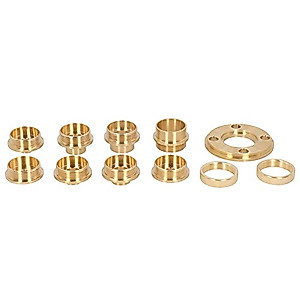 BTER Router Template Guide Set, 11pcs Solid Brass Template Guide Bushing Set, Portable Router Guide Bushing Kit with Carrying Case, Lock Nuts & Template Guide Adapter for Hinge Routing, Dovetailing