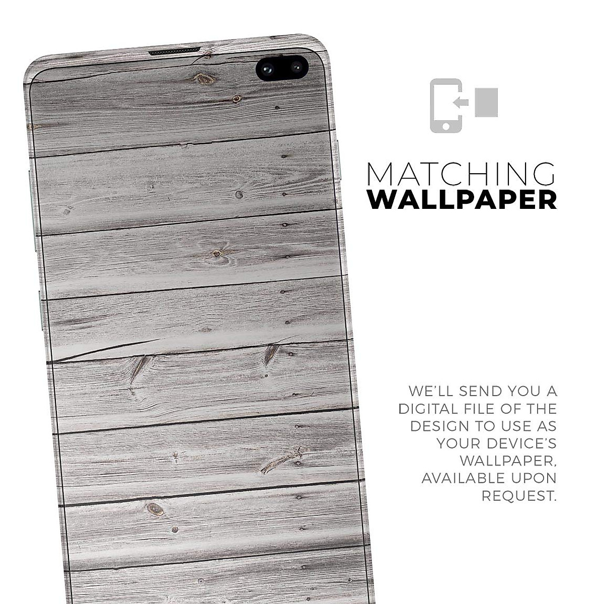 DesignSkinz Aged White Wood Planks 2 Protective Vinyl Decal Wrap Skin Cover Compatible with The Samsung Galaxy S20 (Screen Trim & Back Glass Skin)