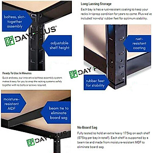 Rigogo Garage Storage Shelving Unit, 5 Tier Metal Shelves Heavy Duty for Warehouse Garage, 2000lbs Large Capacity, 70 x 35 x 16 Inch, Black