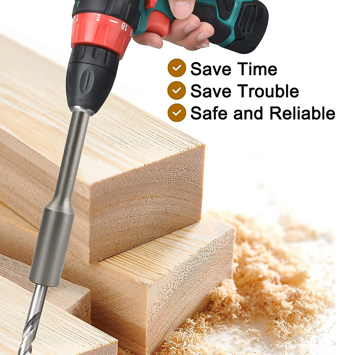 Werhoo SDS MAX Ground Rod Driver Compatible with Hilti/DeWalt/Bosch/Hitachi/Makita/Milwaukee SDS MAX Hammer Drills for 5/8inch & 3/4inch Grounding Rods (NOT Work with SDS Plus Hammer Drill)