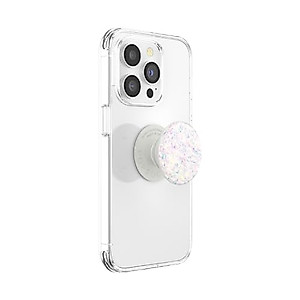 PopSockets Phone Grip with Expanding Kickstand, Glitter PopGrip - Confetti White