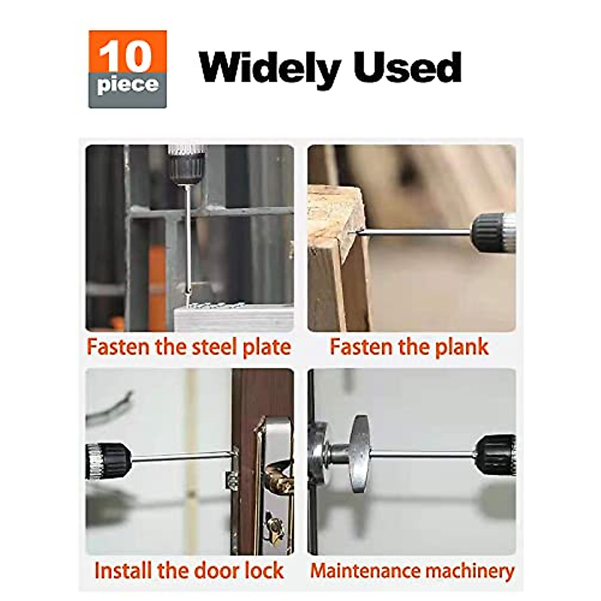 Rocaris 10pcs 1/4 Inch Hex Shank Long Magnetic Screwdriver Bits Set 4 in Power Tools (Slotted+Cross Head)