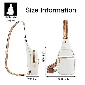 Telena Sling Bag for Women Vegan Leather Small Fanny Pack Crossbody Chest Bag Beige Brown
