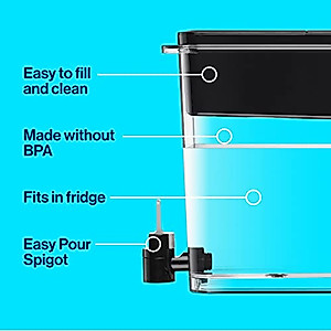 Brita XL Water Filter Dispenser for Tap and Drinking Water with 1 Standard Filter, Lasts 2 Months, 27-Cup Capacity, BPA Free, Black