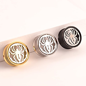 Atomhole 2PCS Ear Gauges Cool Spider 316 Stainless Steel Ear Plugs Tunnels Hypoallergenic Ears Expander for Stretched Piercing Body Jewelry