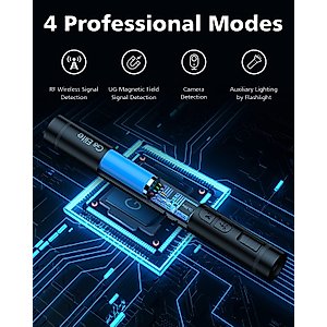 JEPWCO G8 Elite Portable Wireless Camera Detectors with 12 Levels Sensitivity, 720p, Bug Detector for Wireless Audio Bug Camera, 4 Professional Modes, Home Office Travel