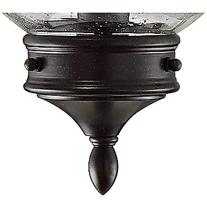 Carriage Country Outdoor Ceiling Light Hanging LED Dimmable Bronze 22" Clear Seedy Glass Decor Exterior House Porch Patio Outside Deck Garage Front Door Garden Home Roof Gazebo - Franklin Iron Works