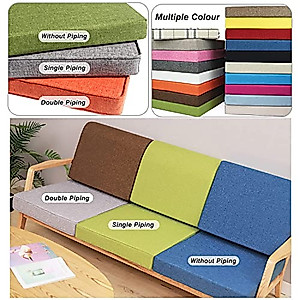 Gmsqj Custom Bench Cushions,Personalized Size Bench Pad with Non-Slip Bottom,Indoor/Outdoor Thickened Foam Furniture Cushion for Garden Patio Bench,Bay Window,50D High Elastic Sponge Filling