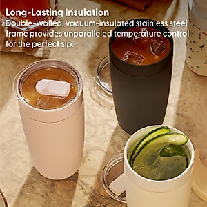 W&P Porter Insulated Tumbler 20 oz | No Metallic Aftertaste Ceramic Coated for Water, Coffee, & Tea | Wide Mouth Vacuum Insulated | Dishwasher Safe, Charcoal (Tone on Tone)