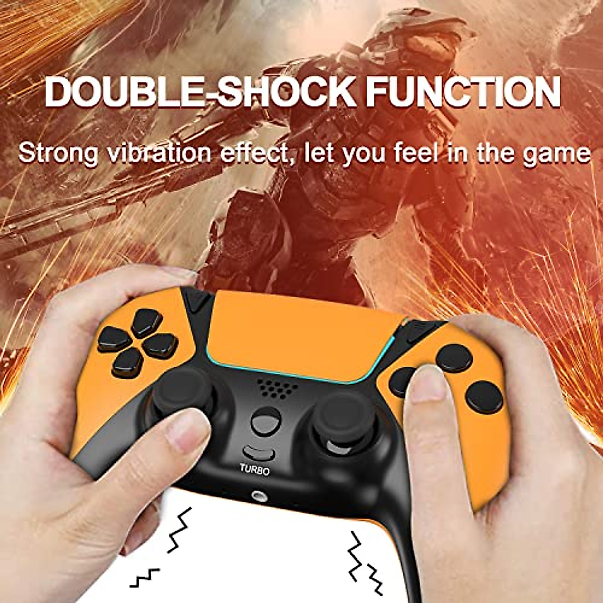 YU33 Ymir Controller for PS4 Controller, Elite Control Remote Compatible with Playstation 4 Controller, Steam Gamepad for Scuf PS4 Controllers with 3D Joystick/Mapping/Turbo/1200 mAh Battery Orange