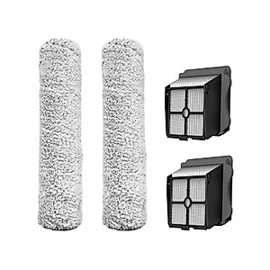 Tineco Replacement 2 HEPA Assembly & 2 Brush Roller Set for iFLOOR 3 Series, Floor ONE S3 Series, iFLOOR 5 Breeze Complete Cordless Wet Dry Vacuum Cleaner (Not Compatible with Any Other Model)