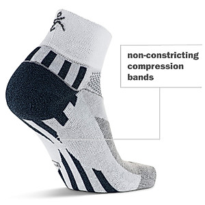 Balega Enduro V-Tech Quarter Socks For Men and Women (1 Pair), Charcoal/Cobalt, Small