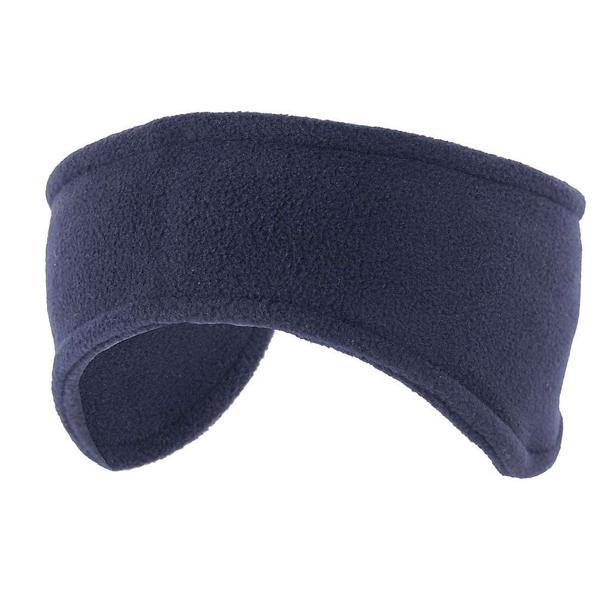'Mato & Hash Unisex 95/5 Poly/Spandex Polar Fleece Headband with Earwarmers - Navy