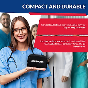 Dixie EMS Deluxe Aneroid Sphygmomanometer Blood Pressure Set W/Adult Cuff, Carrying Case and Calibration Tool - Black