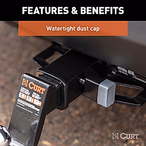 CURT 23024 Trailer Hitch Lock, 1/2-Inch Pin Diameter, 5/8-Inch Adapter, Fits 1-1/4 or 2-Inch Receiver