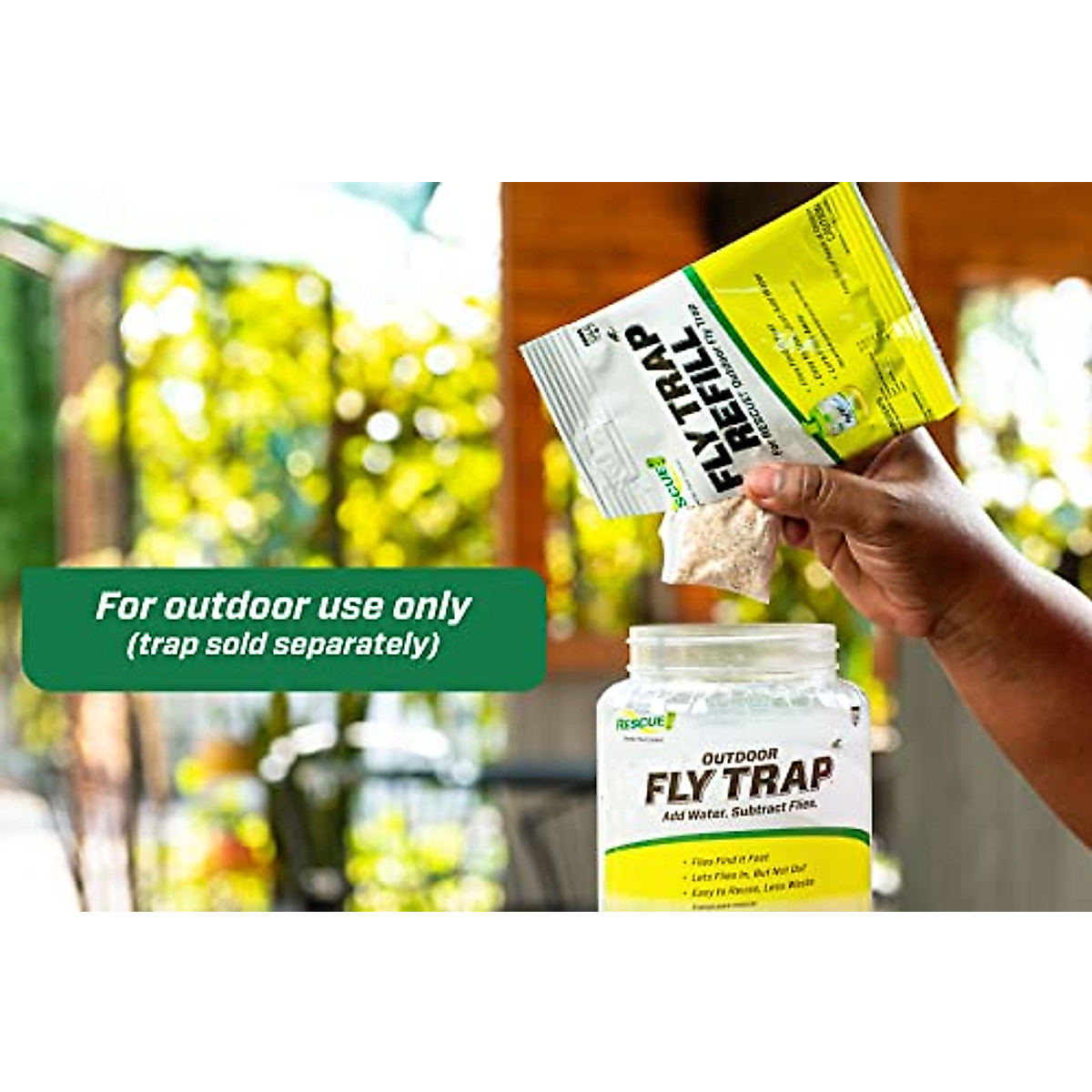 RESCUE! Reusable Fly Trap Bait Refill – Outdoor Use - 2 Pack