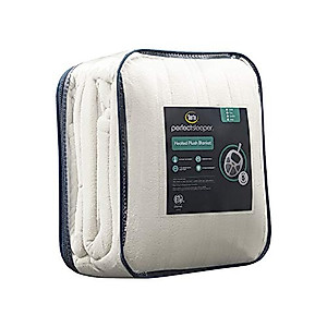 Serta Heated Blanket - Reversible Fleece to Sherpa Electric Blanket, Fast Heating, Auto Shut Off Timer, Multi Heat Setting, ETL Certified, Machine Washable, Ivory Full 84"x 77"