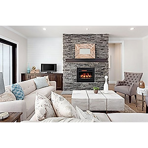 ClassicFlame 26" 3D Infrared Quartz Electric Fireplace Insert Plug and Safer Sensor, Black