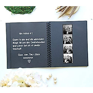 Wedding Guest Book Alternative, Guest Book Polaroid, 90 Black pages, Cardstock, Polaroid Guestbook with blank pages, Instax Guest Book For Wedding Photo Booth Props Black Guest Book Wedding.