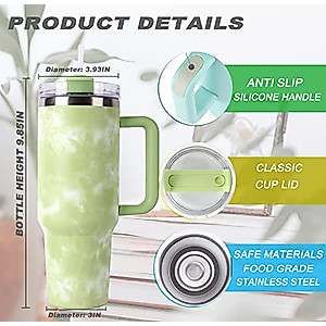 40 oz Tumbler with Handle and Straw Lid,Stainless Steel Travel Mug Water Bottle Cup,Reusable Insulated Vacuum splashproof Cup,for Car,Home,Office,Gifts