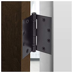 Nuk3y Commercial Grade Ball Bearing, Removable Pin Door Hinge 4-1/2 x 4-1/2-3- Pack (Oiled Rubbed Bronze)