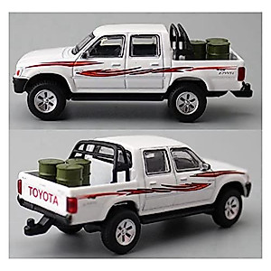 Classic Static Scale Models 1 64 for Toyota Hilux Pickup Truck White Alloy Car Model Collectibles Souvenir Display Ornament Adult Gift Non RC Toys (Color : A)