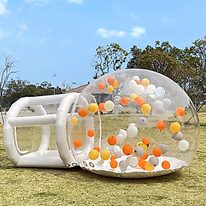 Bubble Dome House Inflatable Bubble Tent,PVC Bubble Balloon House Inflatable for Kids Party with Blower Balloons House 10ft Diameter, 6ft Tunnel Children's Day Gift