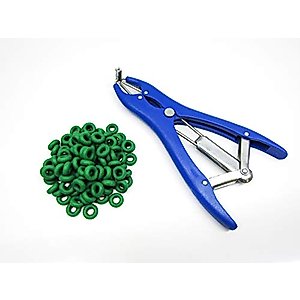 Bloodless Animal Elastrator Castration or Tail Docker Pliers Plastic & Free 100 pcs Elastic Bands (animal only)
