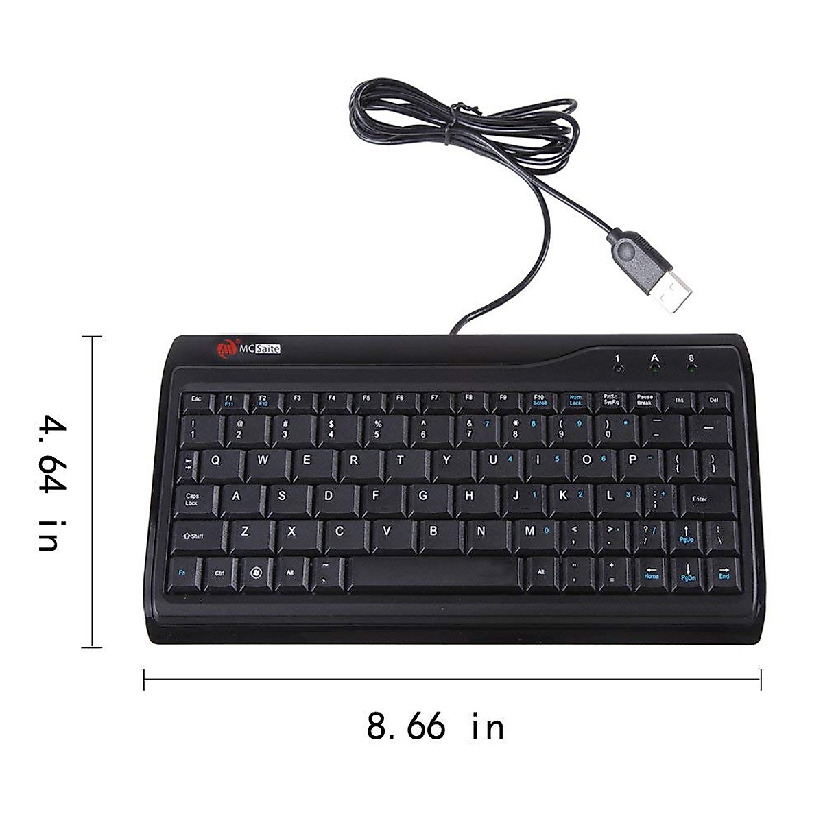 Super Mini Wired Keyboard, MCSaite Full Size 78 Keys Keypad Small Portable Fit with Professional or Industrial Use for Computer Laptop Mac Notebook