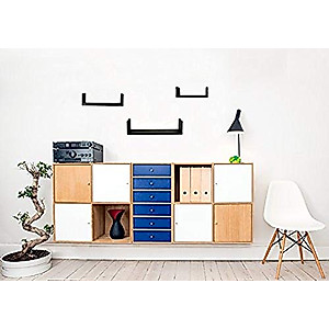 Adorn Home Essentials Floating Shelves Set of 3 with Modern U Shape and Durable Design, Simple Hanging Kit Included (Espresso)
