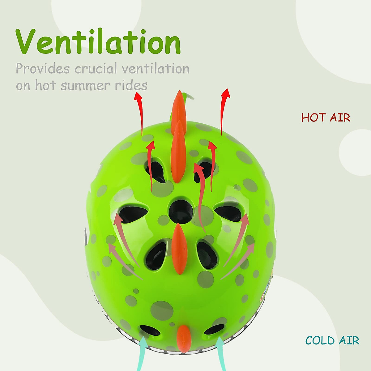 Kids Toddler Bike Helmet, Adjustable and Multi-Sport for Child Boys and Girls, 2 Sizes (Dinosaur, Small)