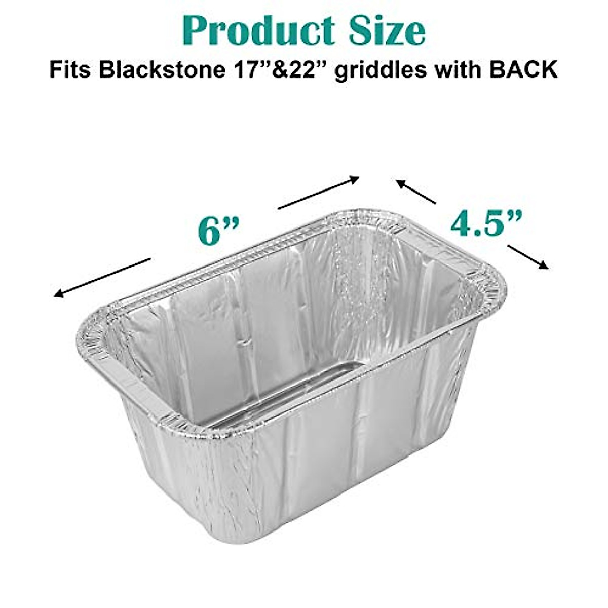 Aluminum Foil Grill Drip Pans, BBQ Grease Trays for Blackstone 17 and 22 Inch Grill Griddles with Back Grease Cup, 20 Pack