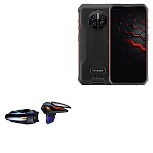 BoxWave Gaming Gear Compatible with Doogee V20 - Touchscreen QuickTrigger Auto, Trigger Buttons Autofire Gaming Mobile FPS - Jet Black