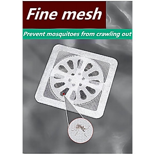 50 Pack,4" X 4" Disposable Shower Drain Cover Hair Catcher, Square Shower Drain Mesh Sticker,Disposable Floor Drain Sticker Suitable for Bathroom/Laundry/Bathtub/Kitchen/Sink/(50 PCS)