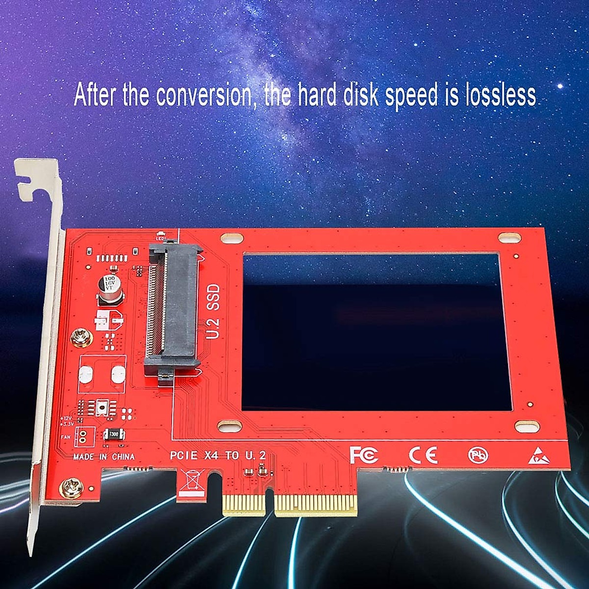 NVMe U.2 SSD Adapter Card, 2.5-inch SF8639 to PCIe Hard Drive 3.0X4 Riser Card for Intel P3700 P3500 P3600 750 Series P3700 Series 900 P3520 U.2 nvme SSD