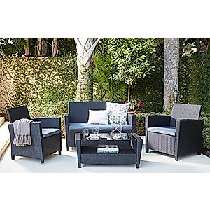 Cosco Outdoor Living 88529BGYE Malmo Patio Set, Black