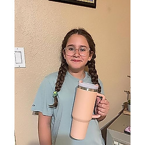 40 OZ Insulated tumbler with straw, Double Vacuum Stainless Steel Water Bottle for Home, Office or Car - Iced Coffee Cup Reusable,Thermos Travel Coffee Mug,Keep Hot/Cold for Hours (Pink)