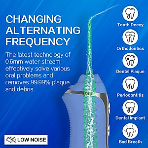 Cordless Water Dental Flosser for Teeth with 5 Modes, 2 in 1 Portable Oral Irrigator & Toothbrush with 6 Tips, 300ML, IPX7 Waterproof, USB Rechargeable Water Pick Teeth Cleaner for Braces & Bridges