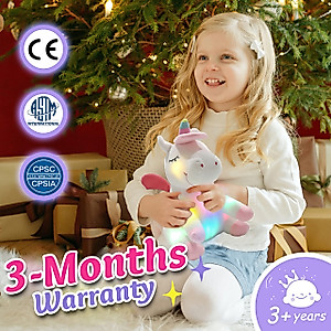 Athoinsu 12'' Light up Unicorn Stuffed Animal Soft Plush Toy with Colorful LED Night Lights Glowing Birthday Children's Day Valentine's Day Gifts for Girls Toddler Kids Women