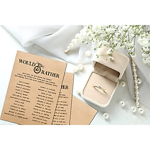 Bridal Shower Game Set - Would She Rather Party Game Cards for Wedding - Kraft Rustic Wedding Party Favor Decor - Unique Engagement/Bachelorette Party Games Supplies & Activities - 30 Game Cards