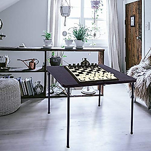 Lineslife Square Folding Card Table Portable with Collapsible Legs, 34'' Fold in Half Small Card Table for Outdoor Indoor, Lightweight Compact for Camping Dining Party, Brown