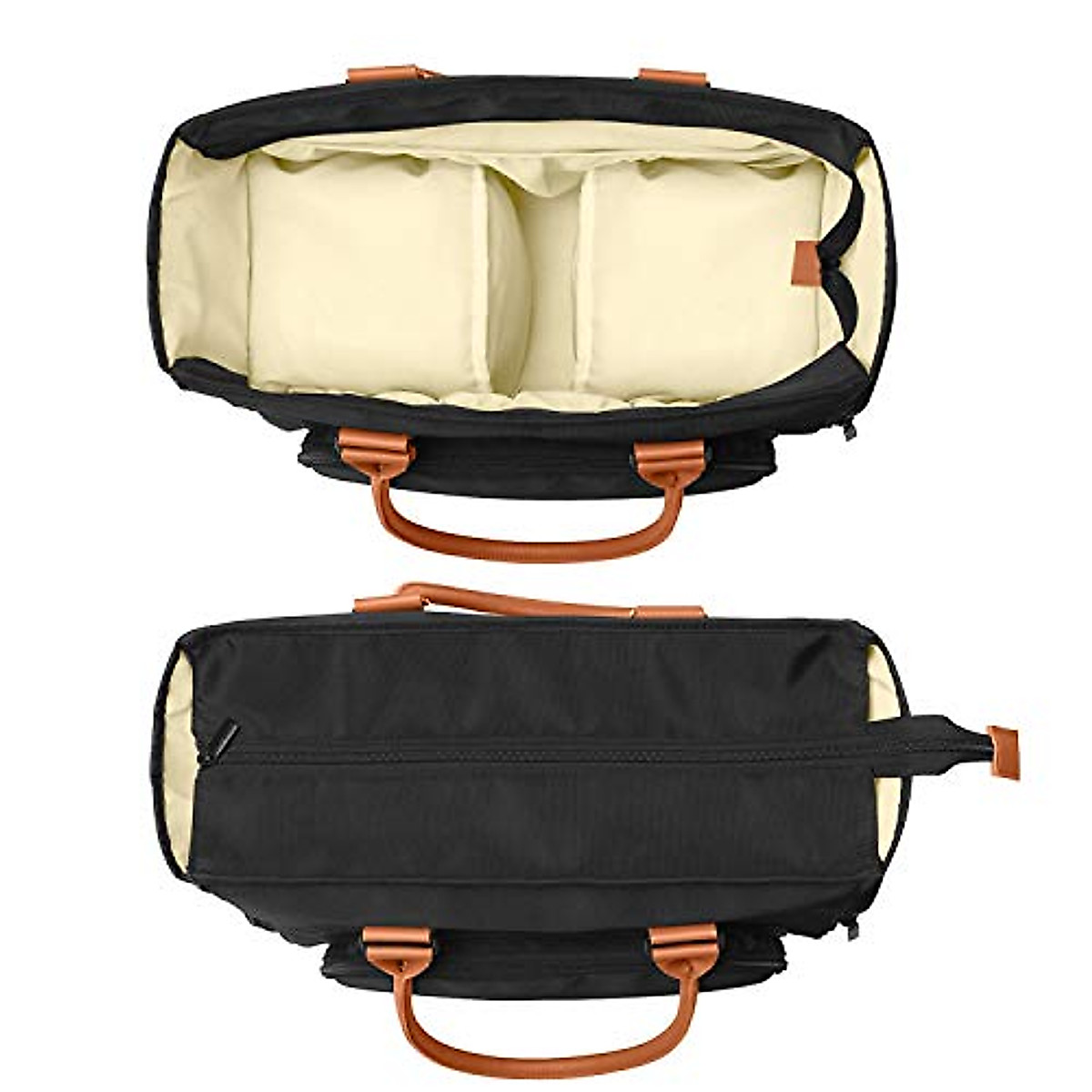 Luxja Breast Pump Bag with Pockets for Laptop and Cooler Bag, Leather Handle Breast Pump Tote for Working Mothers (Fits Most Major Breast Pump), Black