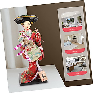 FAVOMOTO Japanese Geisha Ornaments Japanese Kabuki Doll Japanese Kimono Hotel Decoration Ornaments Japanese Films Desk Top Decor Toys for Girls Crafts Japanese-Style Cloth Office